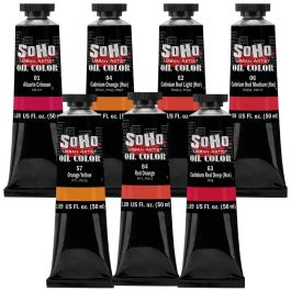 Soho Oil Color - Red/Orange/Crimson (Set of 7), 50ml | Jerry's Artarama