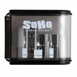 Soho 3-Hole Pencil Sharpener, Black | Jerry's Artarama