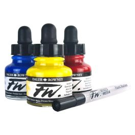 FW Acrylic Ink 1oz Starter Set of 3 w/ Empty Marker | Jerry's Artarama