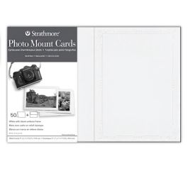 Strathmore Photo Mount Cards Decorative Emboss, White 5" x 6.875" (Pack ...