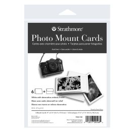 Strathmore Blank Photo Mount Card Deco Embossed 5"x6.875", White (Pack ...