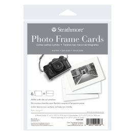 Strathmore Blank Photo Frame Tri-Fold Window Cards, 5"x6.875" White (6 ...