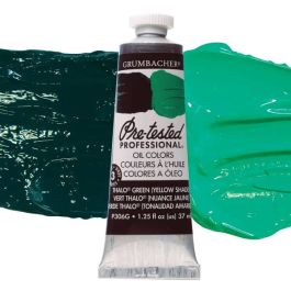 Grumbacher Pre-Tested Oil Paint 37 ml Tube - Thalo Green Yellow Shade ...