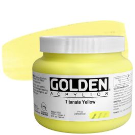 GOLDEN Heavy Body Acrylics - Titanate Yellow, 32oz Jar | Jerry's Artarama
