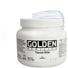 GOLDEN Heavy Body Acrylics - Titanium White, 32oz Jar | Jerry's Artarama