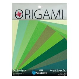 Yasutomo Pure Origami Paper - Greens Set, 5-7/8" (Pack of 36) | Jerry's ...