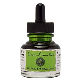 Sennelier Shellac Ink 30 ml Yellow Green | Jerry's Artarama