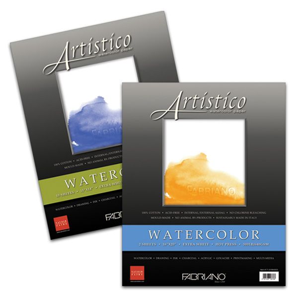 Fabriano Artistico Watercolor Small Sheet Packs 140 lb Hot Press 16" x ...