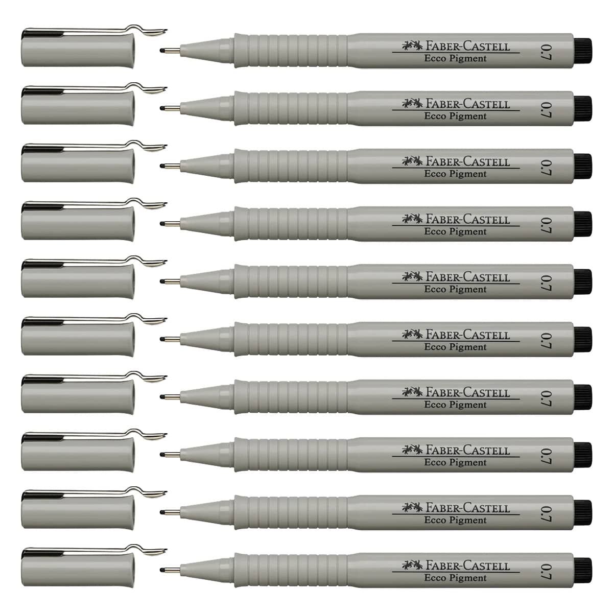 Faber-Castell Ecco Pigment Fineliner Pen - 0.7mm, Black (Box of 10) | Jerry's Artarama