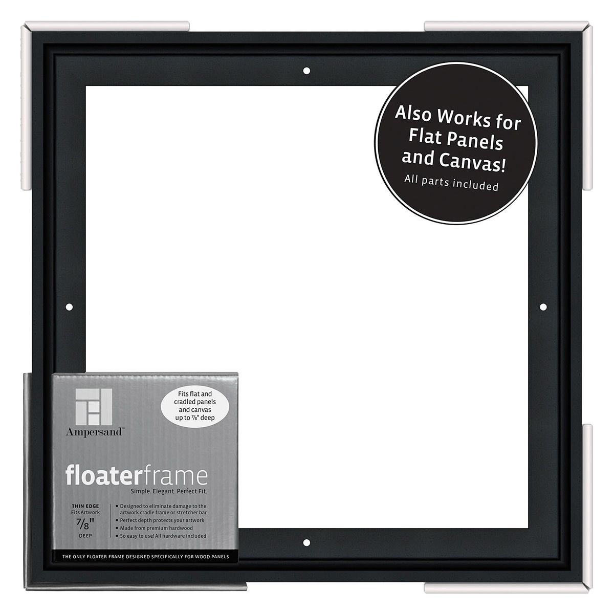 Ampersand Thin Face, Black 12"x12" Floater Frame, 7/8" Deep | Jerry's ...