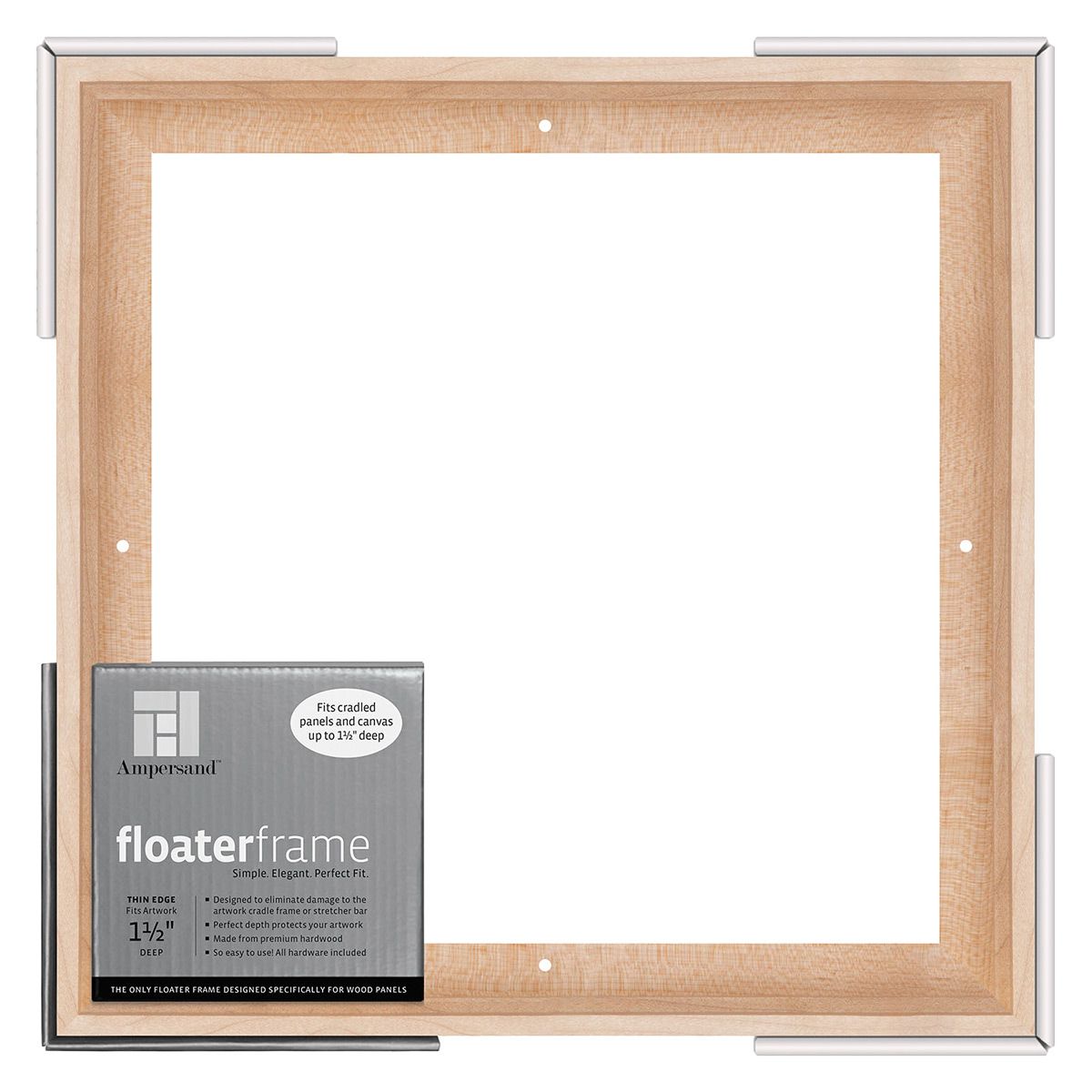Ampersand Thin Face, Maple 12"x12" Floater Frame, 1-1/2" Deep | Jerry's ...