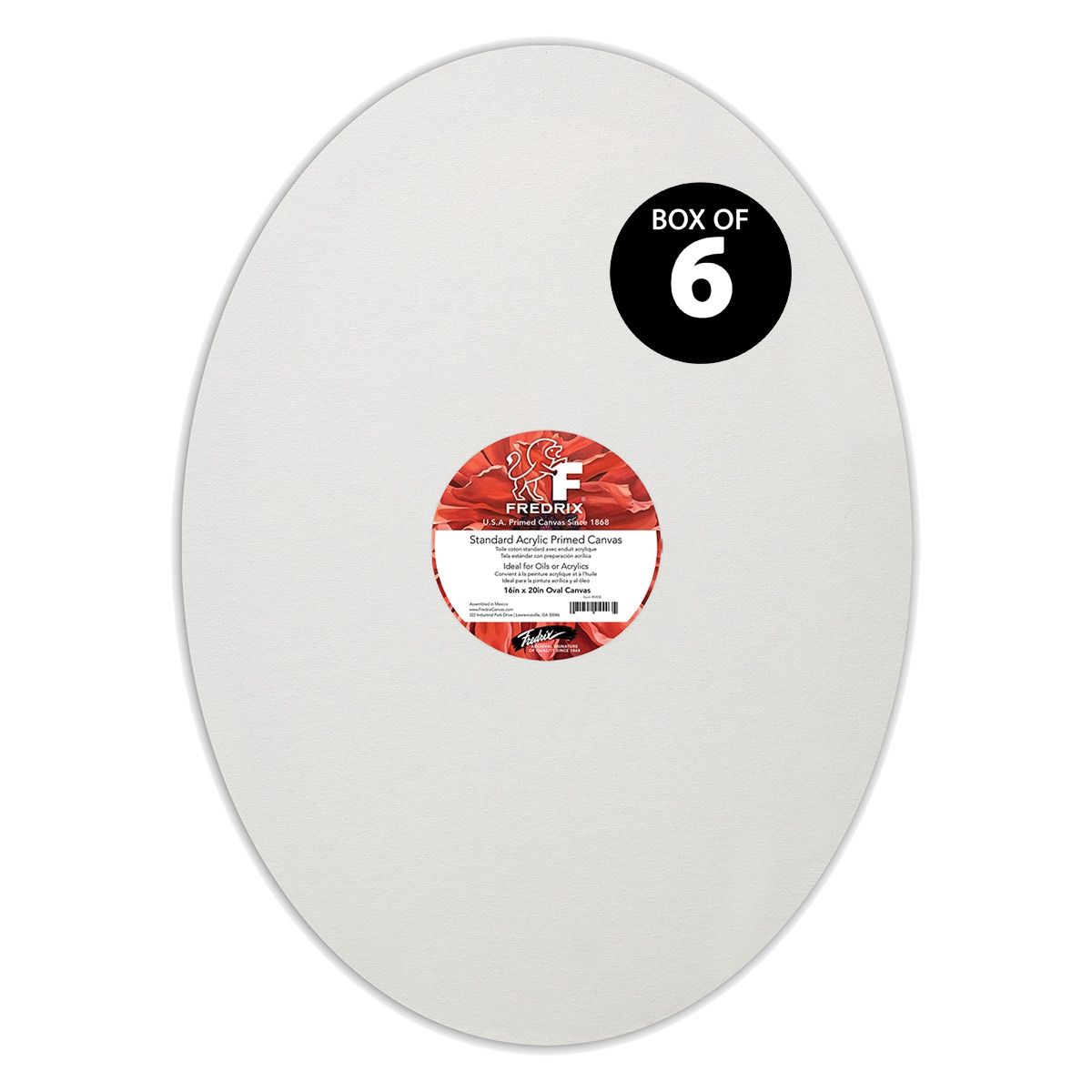 Fredrix Artist Series Oval Stretched Canvas 16x20 Box of 6 | Jerry's ...
