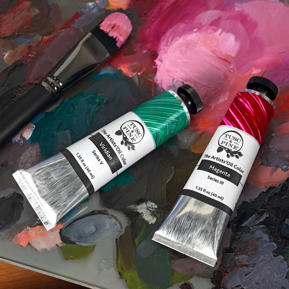 Tusc & Pine Artist Oil Color - Brilliant Pink, 40ml Tube | Jerry's Artarama