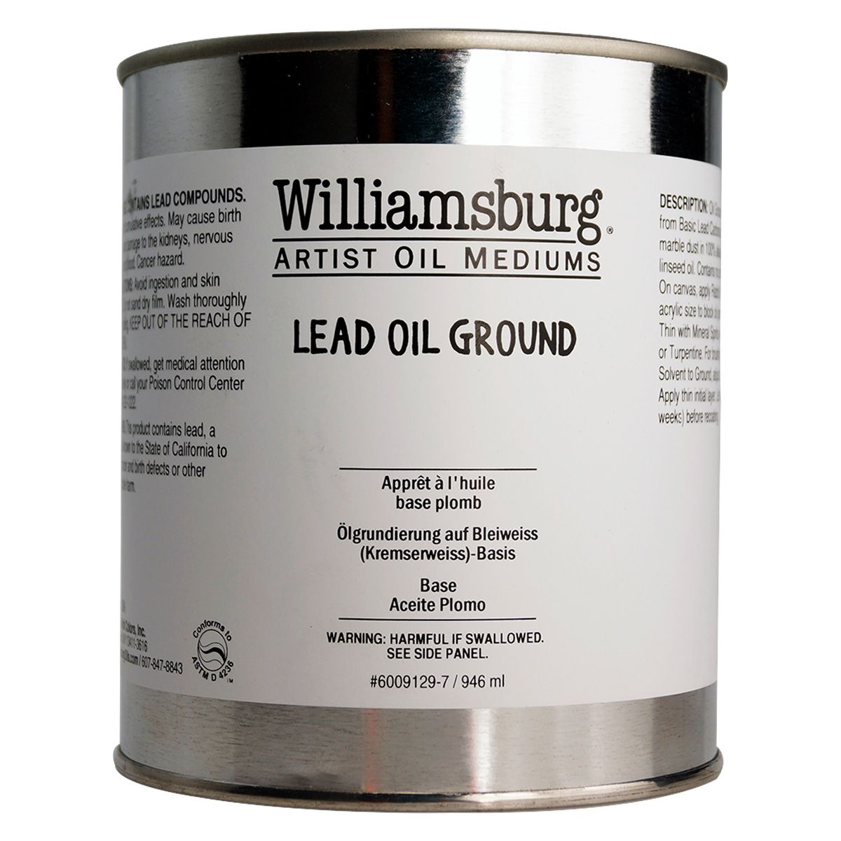 Williamsburg Lead Oil Ground, 32oz Can | Jerry's Artarama
