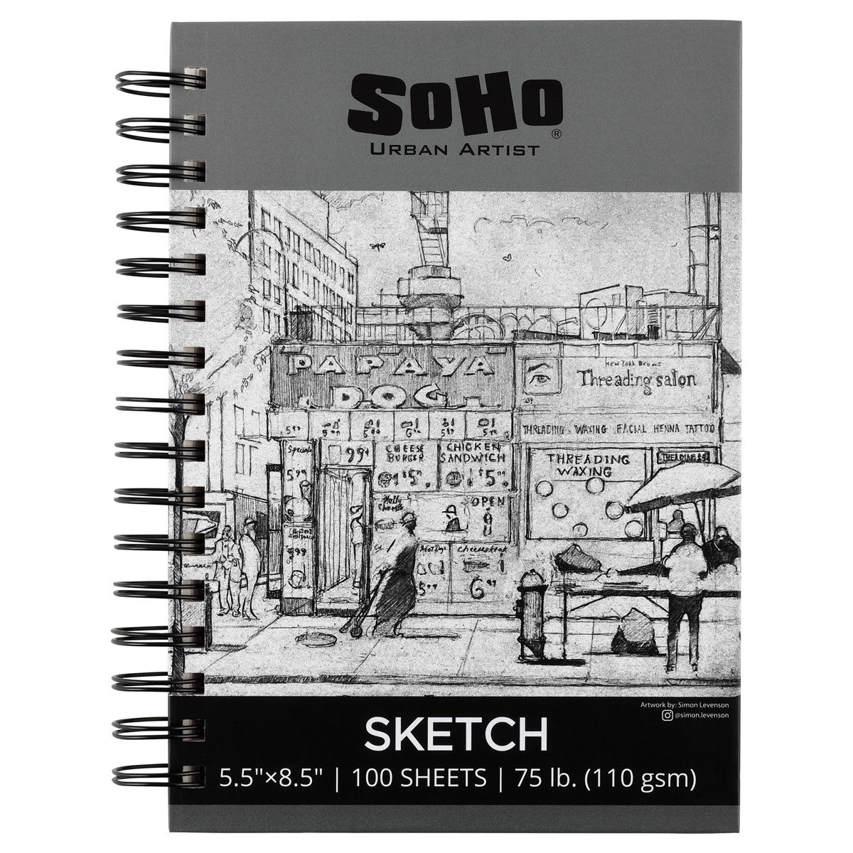 SoHo 110 GSM Sketch Paper Pad Spiral 5.5x8.5 in 100-Sheets | Jerry's ...