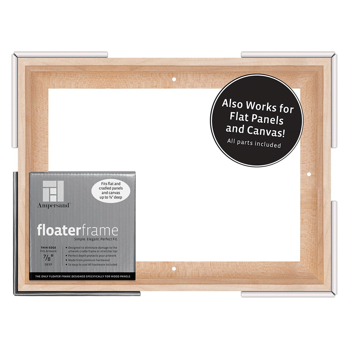 Ampersand Thin Face, Maple 9"x12" Floater Frame, 7/8" Deep | Jerry's ...
