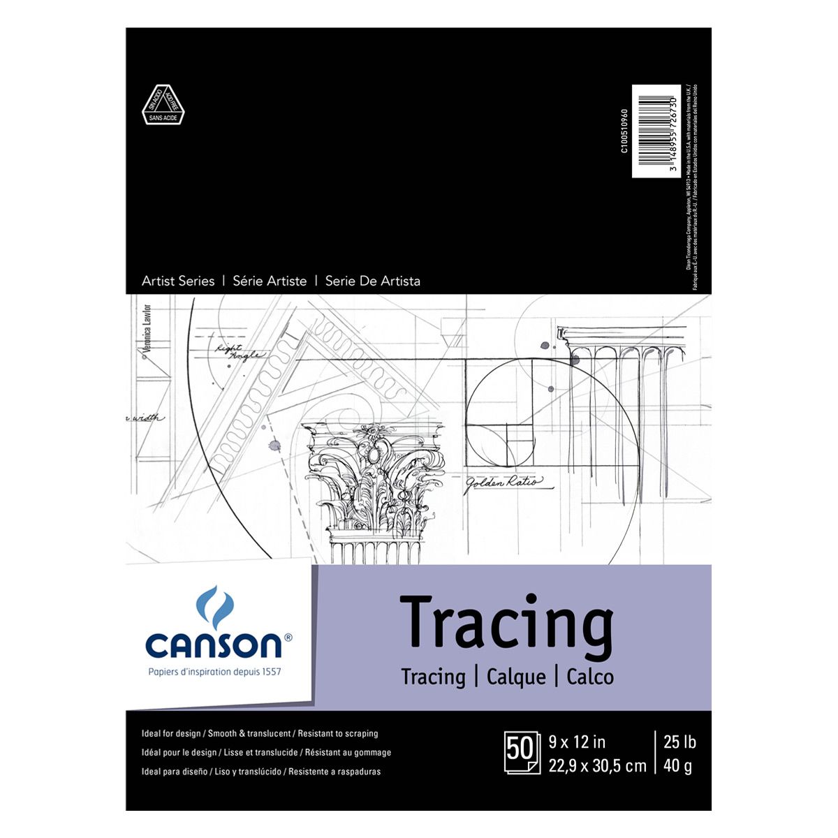 Canson Artist Tracing Paper Pad 9"x12", 50 Sheets | Jerry's Artarama