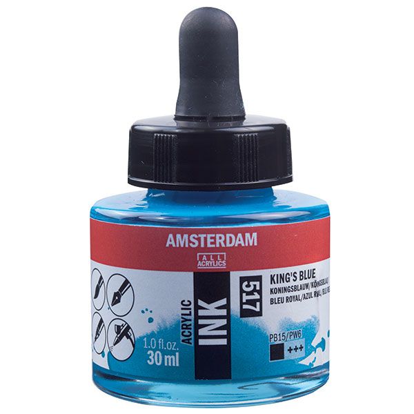 Talens Amsterdam Acrylic Ink 30 ml Kings Blue | Jerry's Artarama