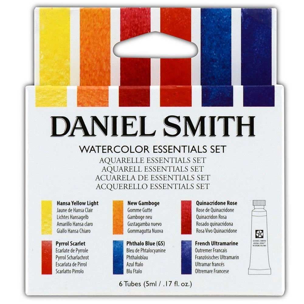 DANIEL SMITH Extra Fine Watercolor Essential Colors Set of 6, 5ml Tubes ...
