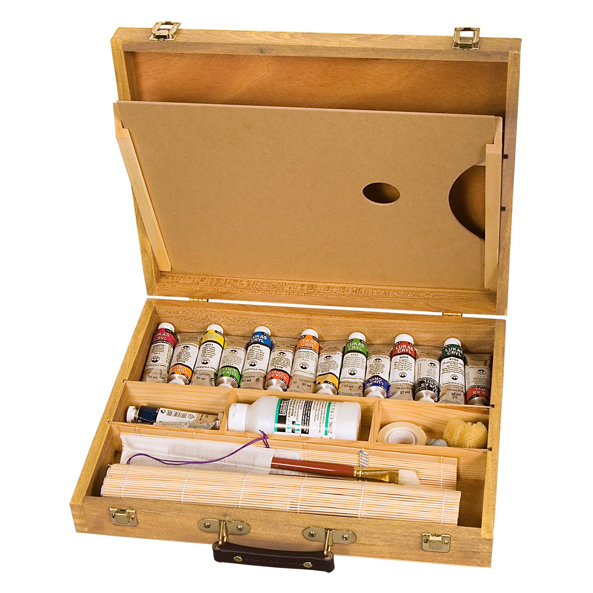 Capri Deluxe Oil Stained Wood Sketch Box, 12"x16"x3" | Jerry's Artarama