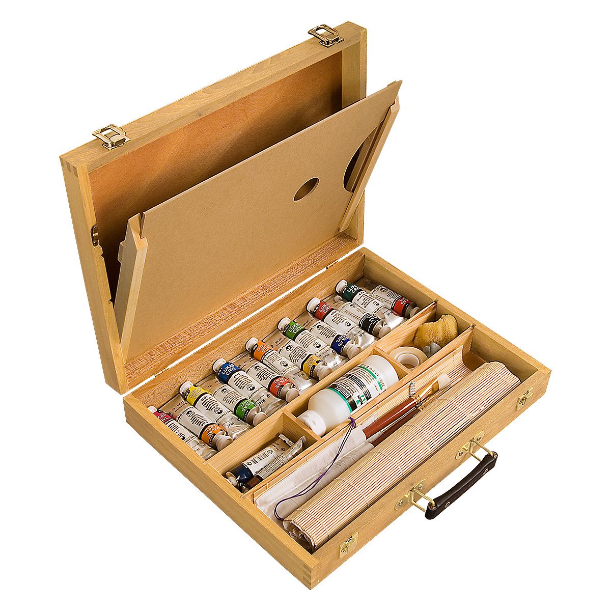 Capri Deluxe Oil Stained Wood Sketch Box, 12"x16"x3" | Jerry's Artarama