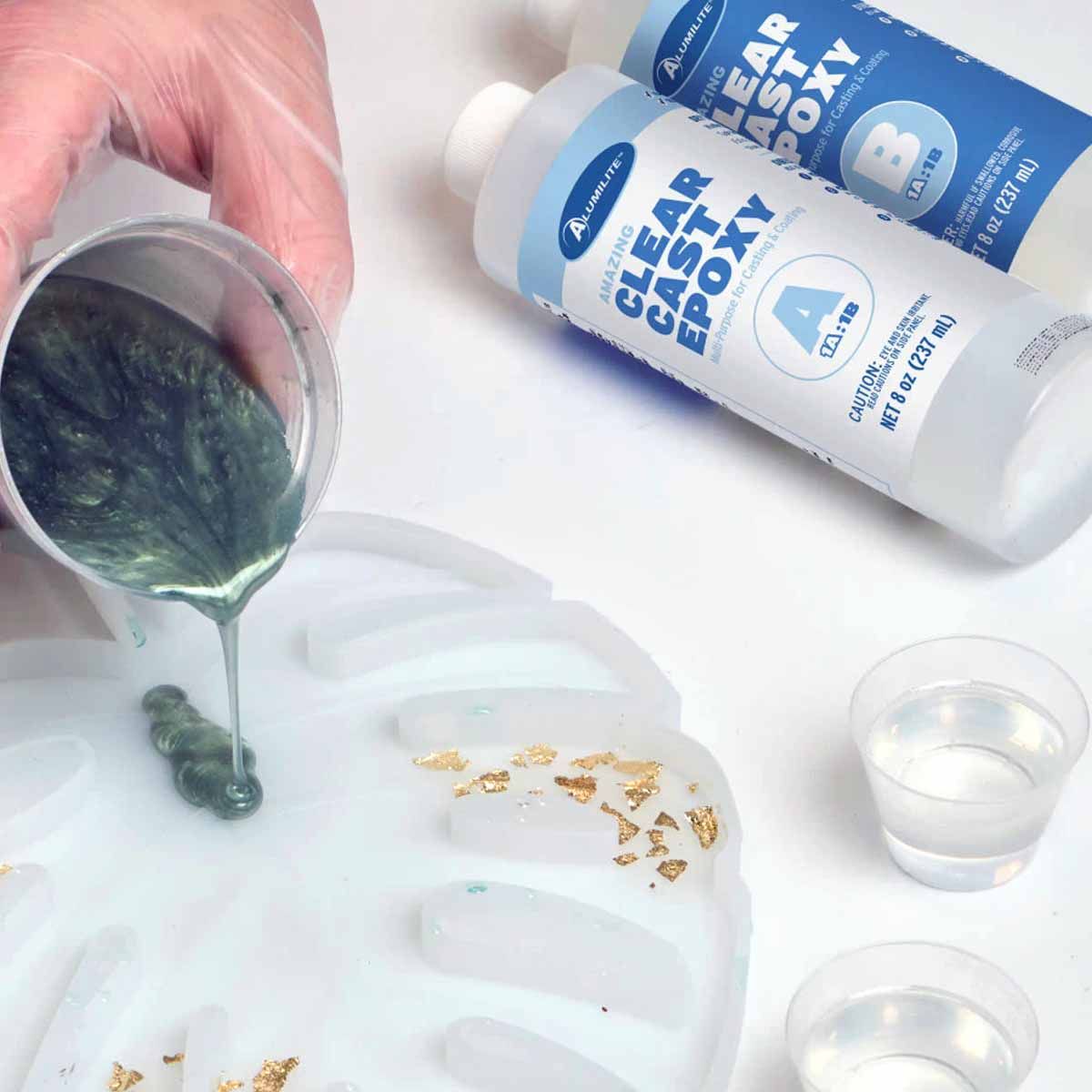 Alumilite Amazing Clear Cast Epoxy Part A + B Kit (8oz Each), 16oz ...