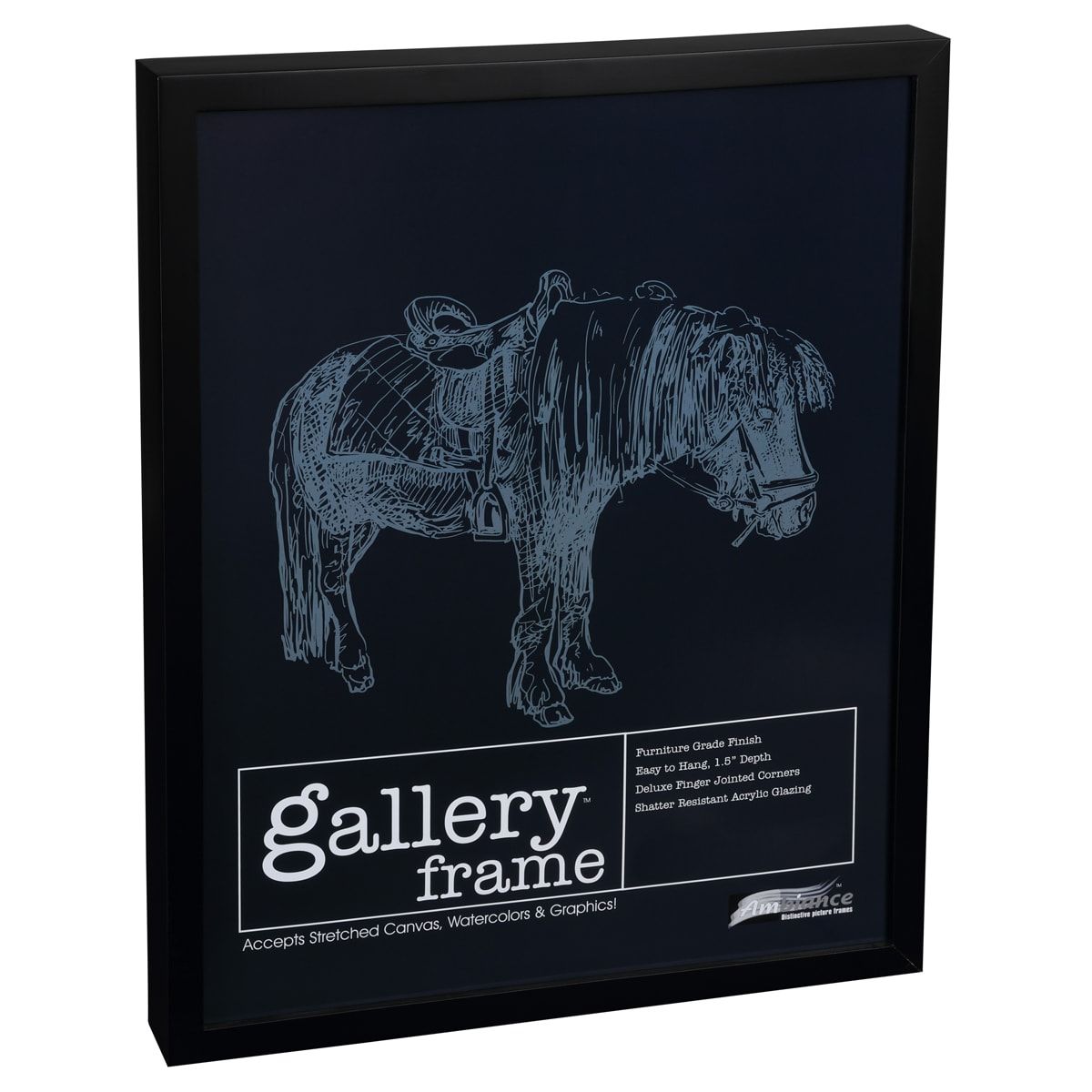 Ambiance Gallery Wood Frame - 12" x 16" Black, 1-1/2" Profile (Single ...