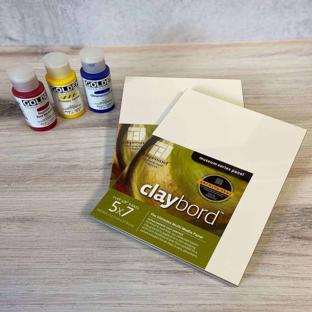 Ampersand Claybord 1/8" Flat Panel (Box of 2) + 2 Micron Pens Bundle ...