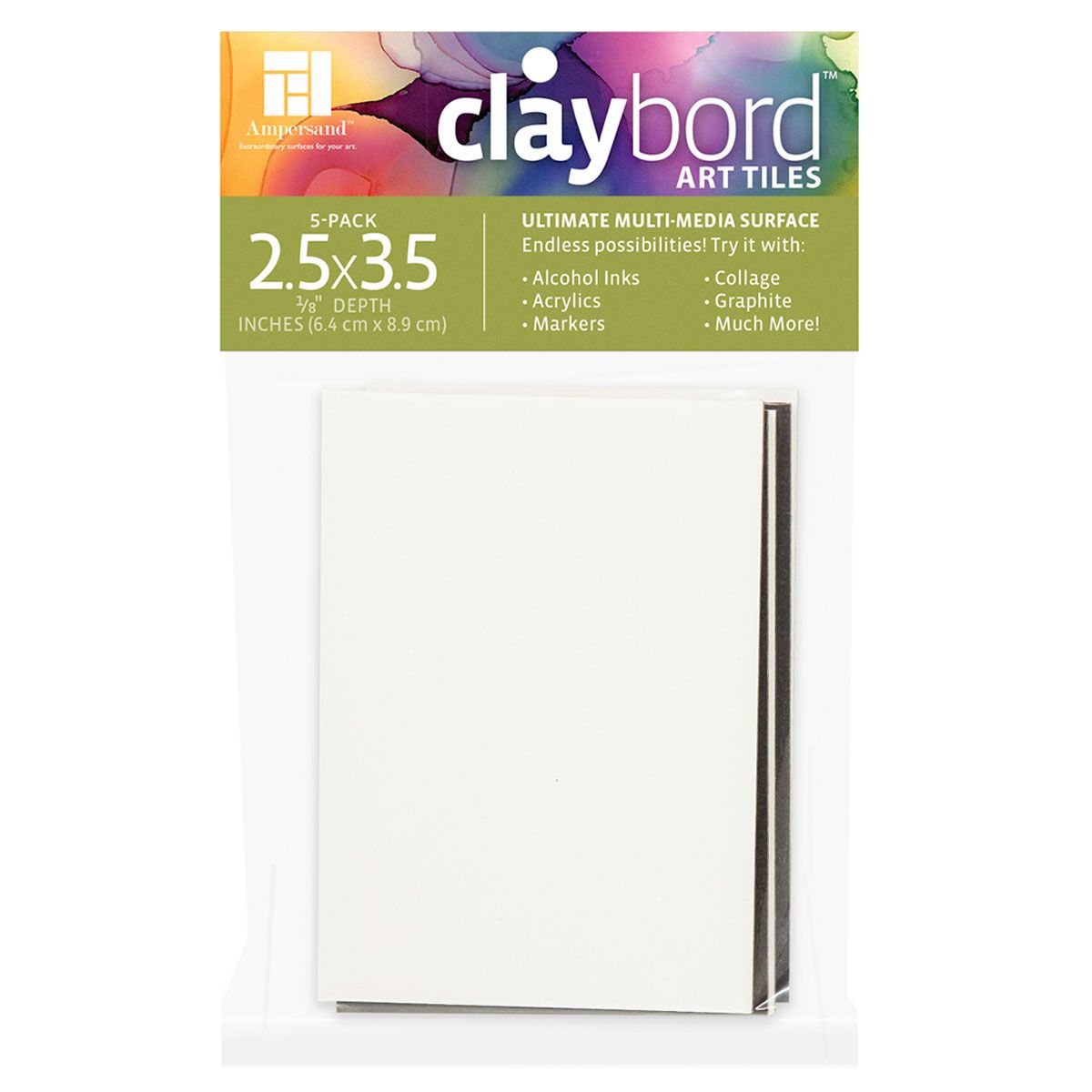 Ampersand Claybord Flat 1/8" Art Tile - 2.5"x3.5" (Pack of 5) | Jerry's ...