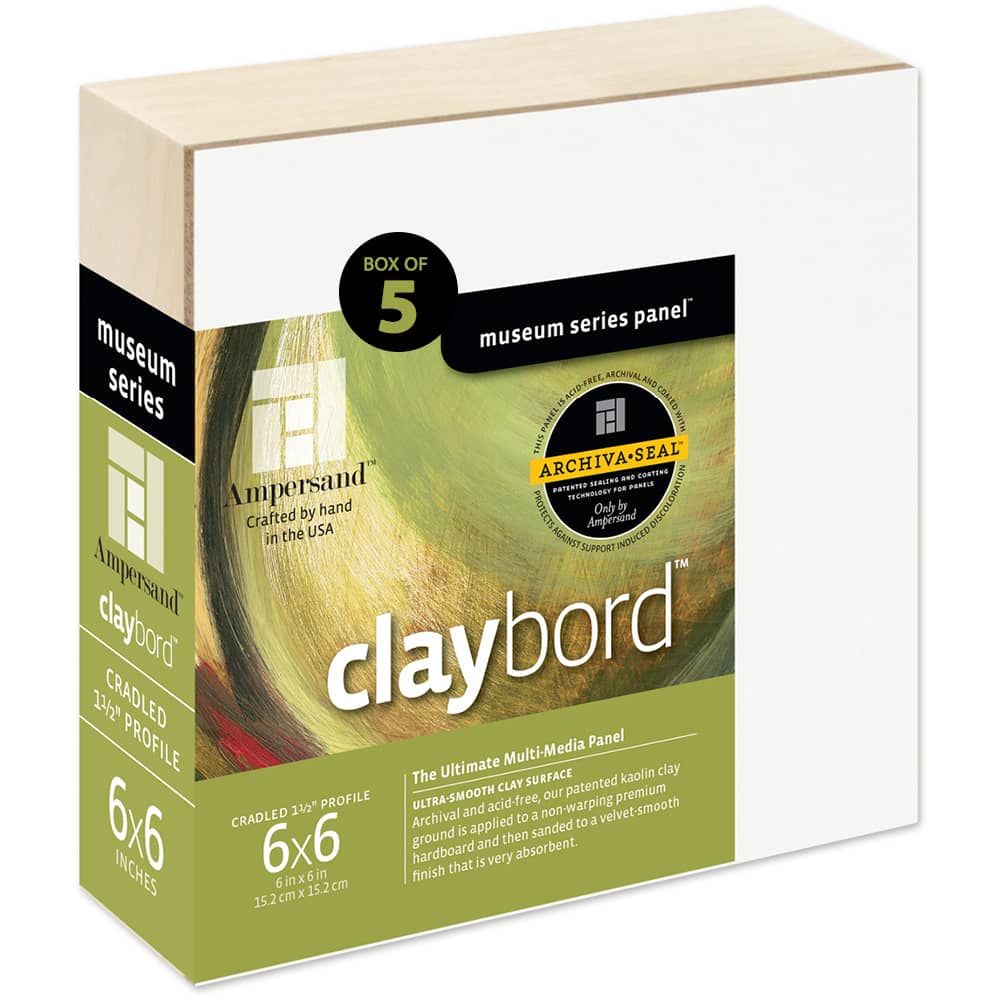 Ampersand Claybord Panel 1-1/2" Cradle - 6" x 6" (Box of 5) | Jerry's ...