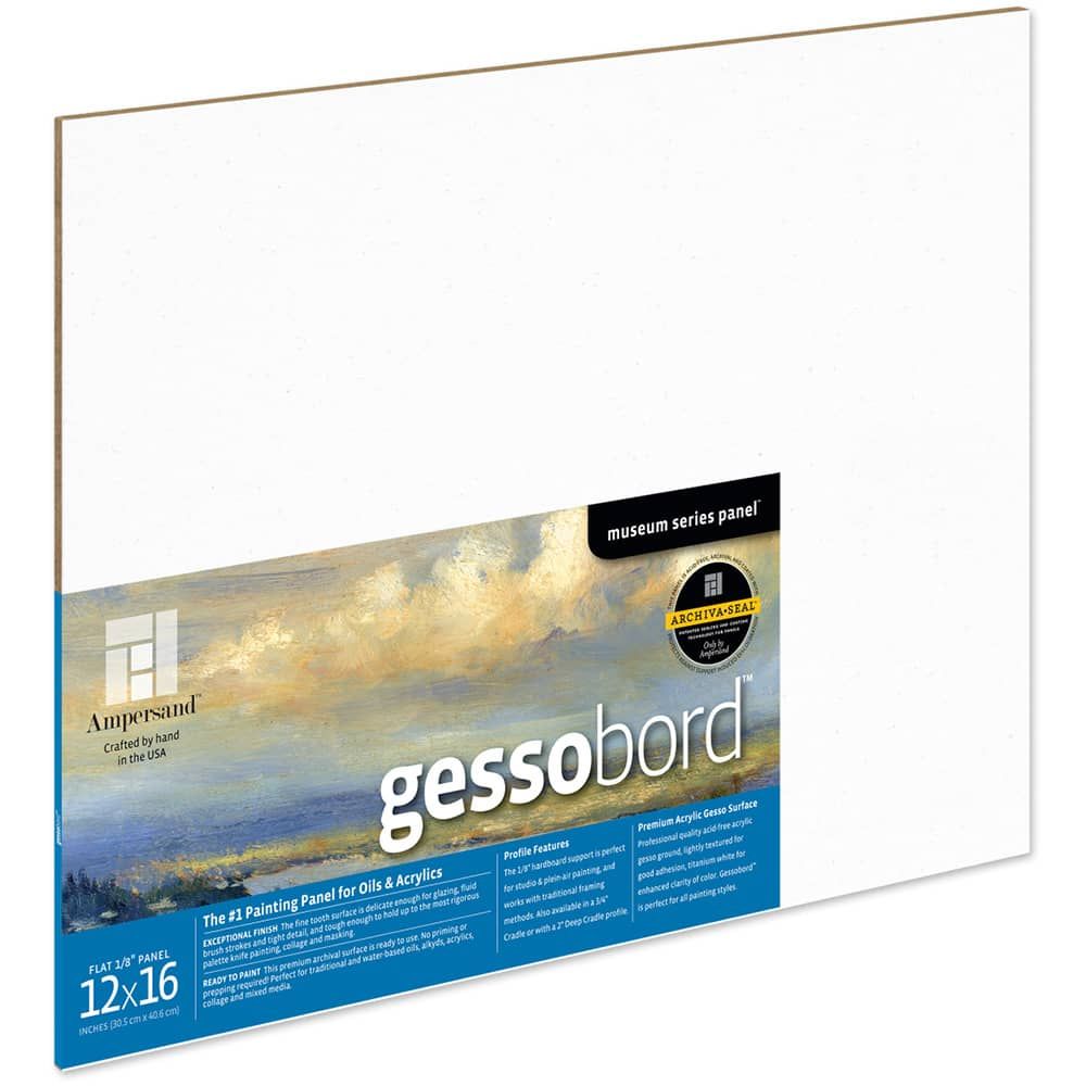 Ampersand Museum Series Gessobord Panels 1/8" Single Flat Panel 12" x ...