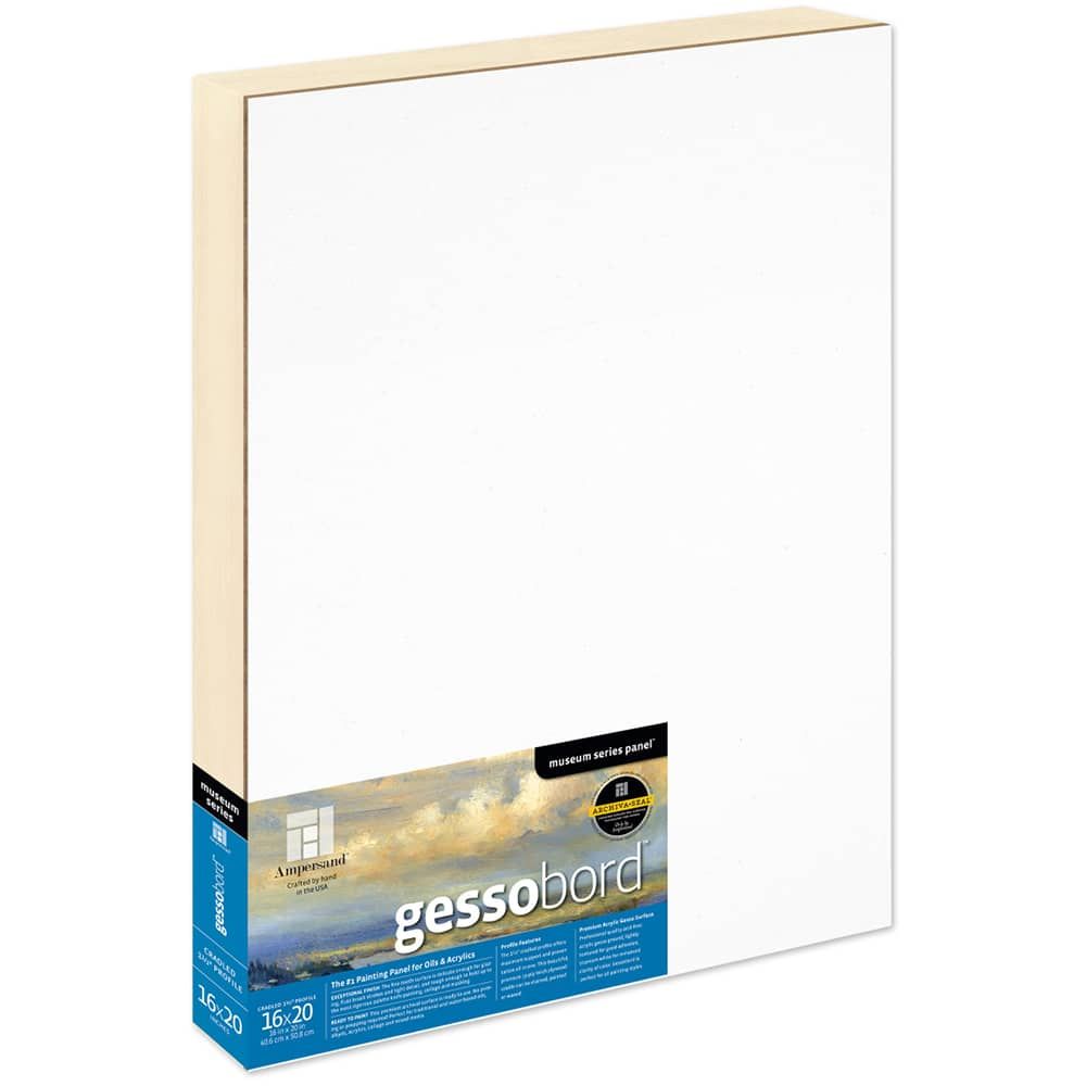 Ampersand Museum Series Gessobord Panels 1-1/2" Single Cradle 16" x 20 ...