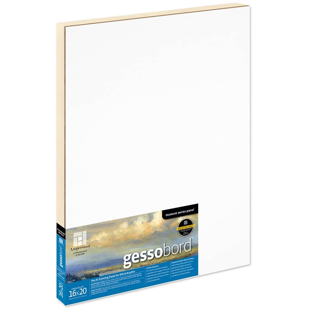 Ampersand Museum Series Gessobord Panels 3/4" Single Cradle 16" x 20 ...