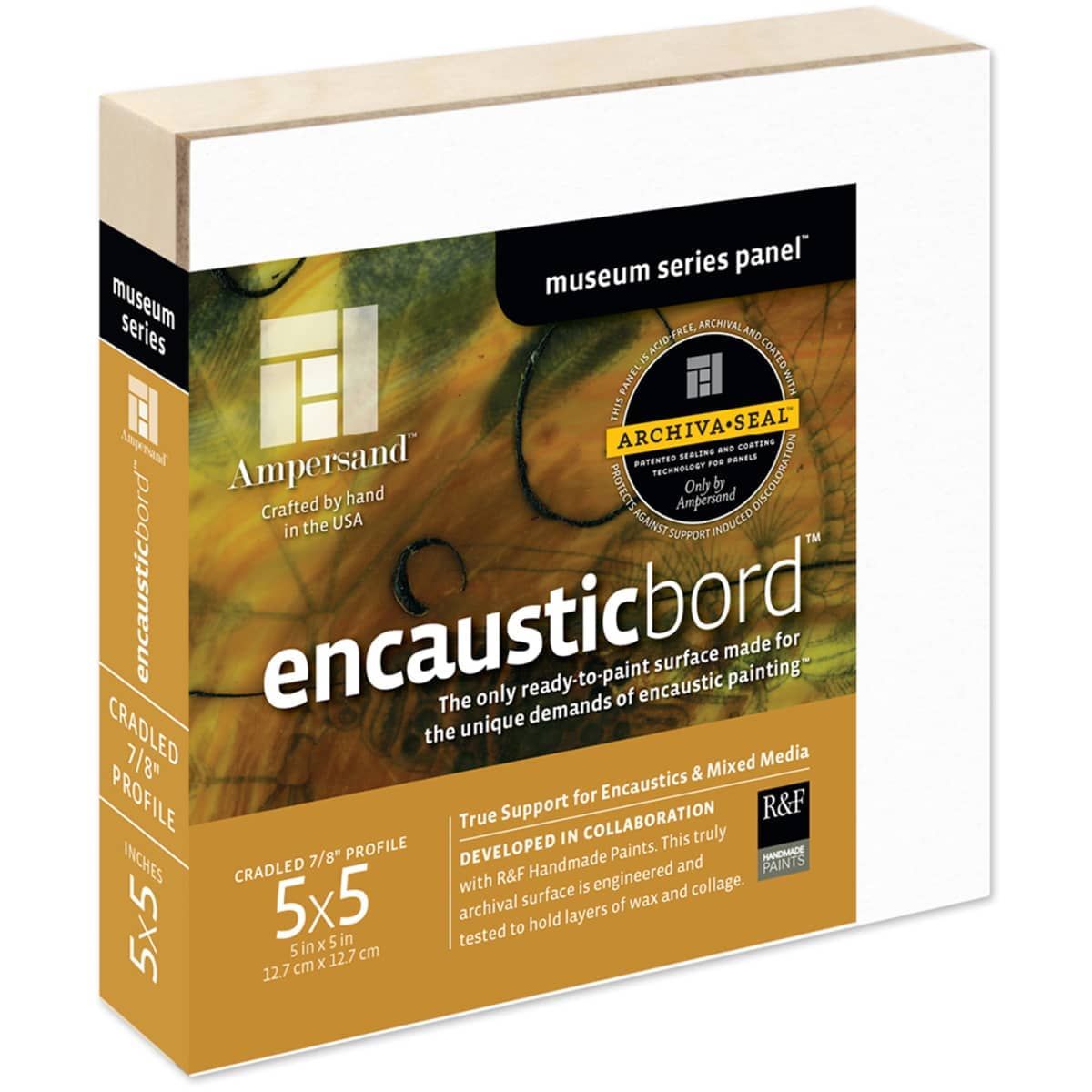 Ampersand Museum Series Encausticbord 7/8" Single Cradle Panel 5" x 5" | Jerry's Artarama