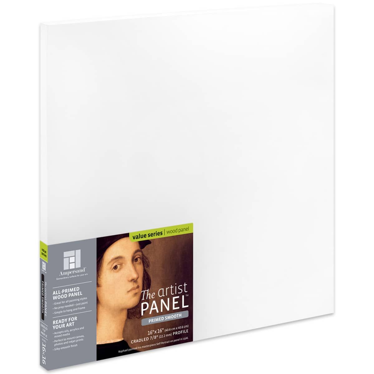 Ampersand Artist Primed Smooth 7/8" Cradled Panel 16" x 16" | Jerry's ...