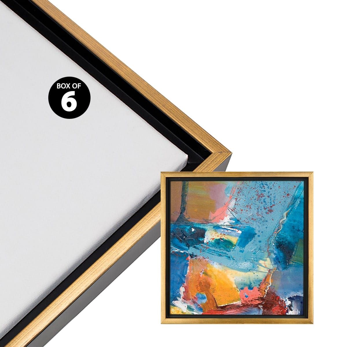 Cardinali Floater Frame - Black/Antique Gold 5"x5", Open Back (Box of 6 ...