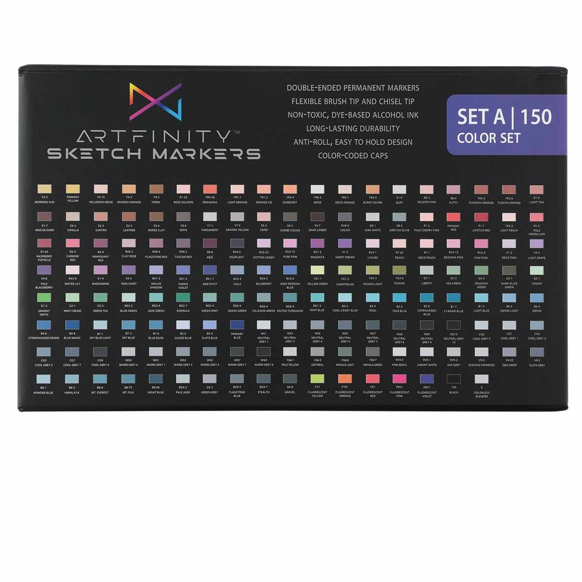 Artfinity Sketch Marker A Set of 150 + Soho Marker Paper Pad 14" x 17 ...