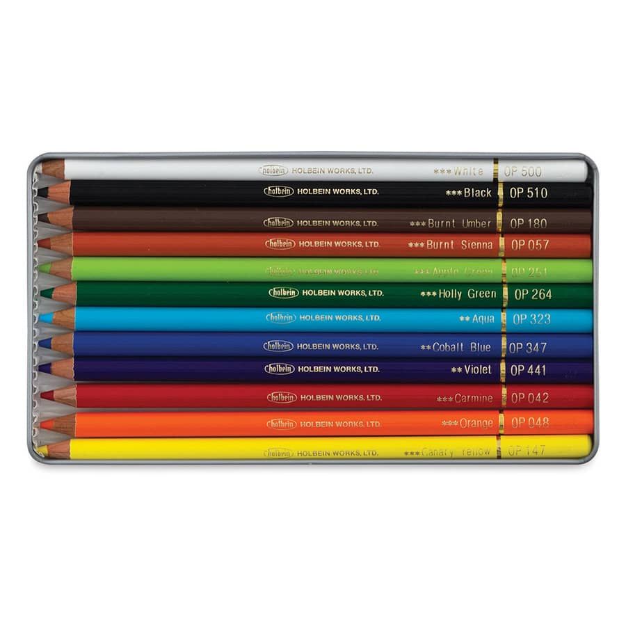 Holbein Artist Colored Pencil Tin Set of 12 - Basic Tones | Jerry's ...