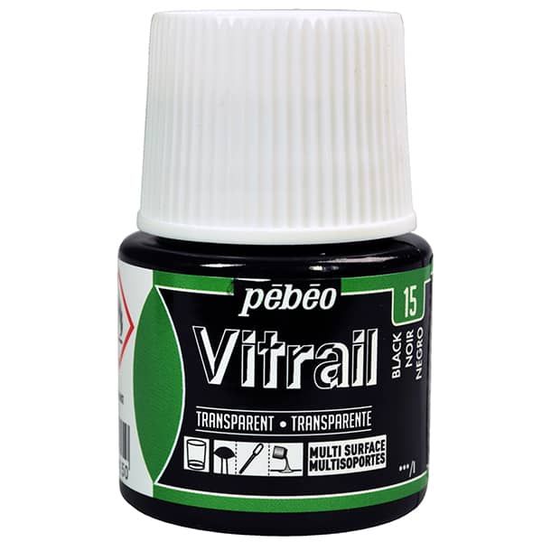 Pebeo Vitrail Color Black 45ml | Jerry's Artarama
