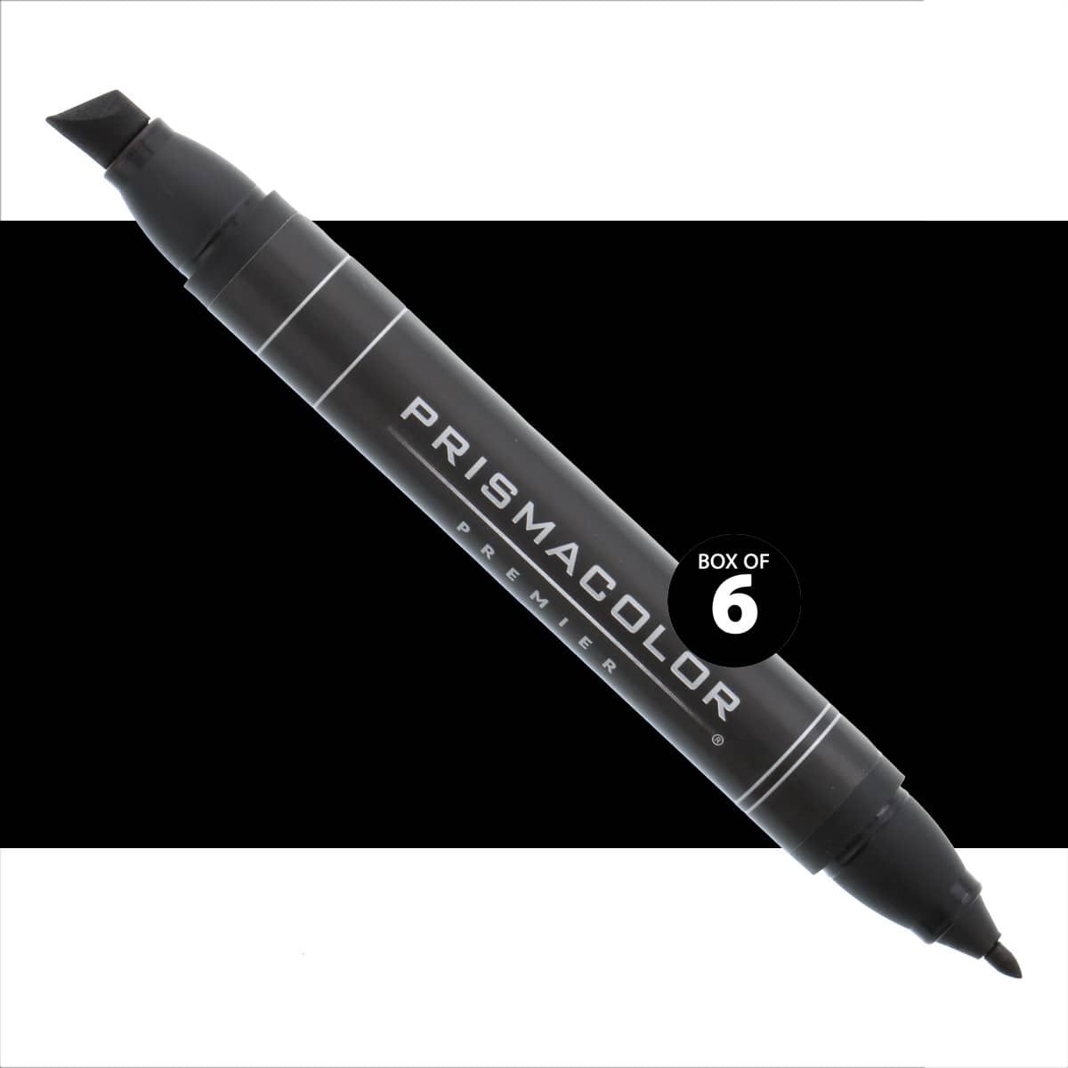Prismacolor Double-Ended Art Marker - Black, Box of 6 | Jerry's Artarama