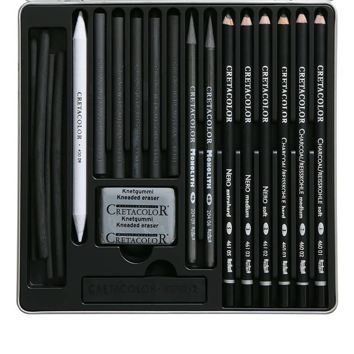 Cretacolor Black Box Drawing Tin Set | Jerry's Artarama