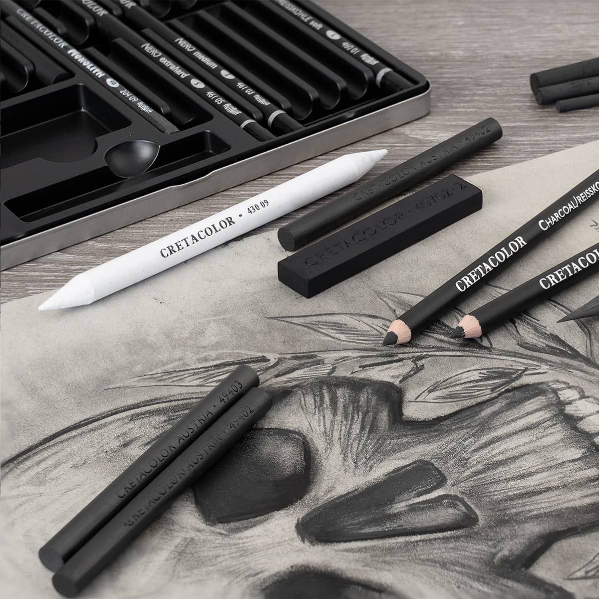 Cretacolor Black Box Drawing Tin Set | Jerry's Artarama