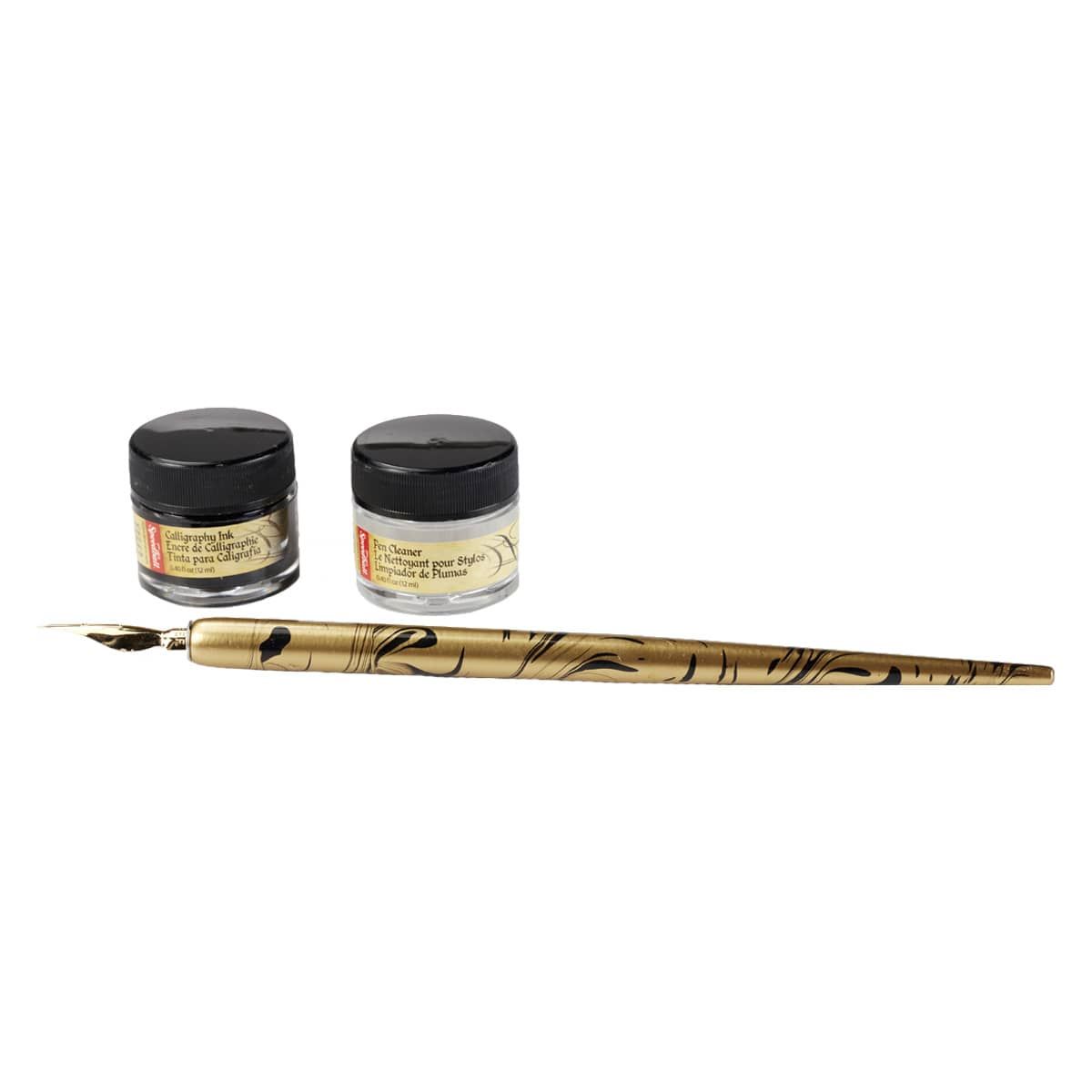 Speedball Signature Pen & Ink Set with Cleaner, Black | Jerry's Artarama