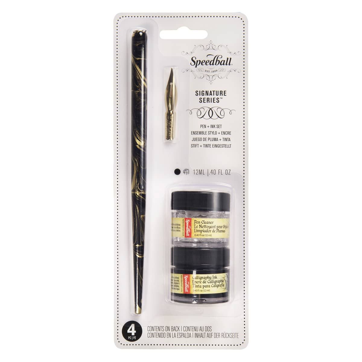 Speedball Signature Pen & Ink Set with Cleaner, Black | Jerry's Artarama