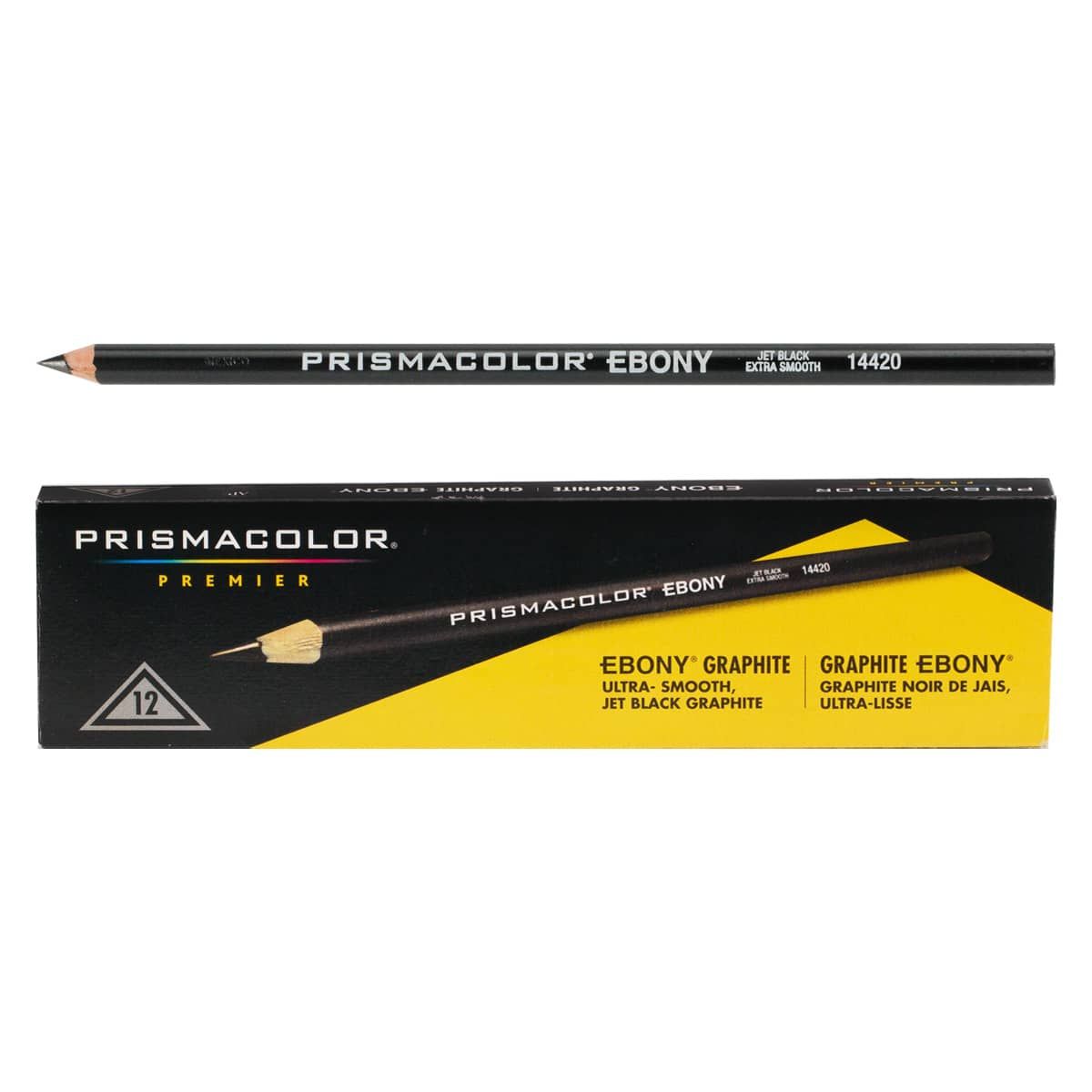 Prismacolor Ebony Jet Black Graphite Sketching Pencils, Box of 12 ...