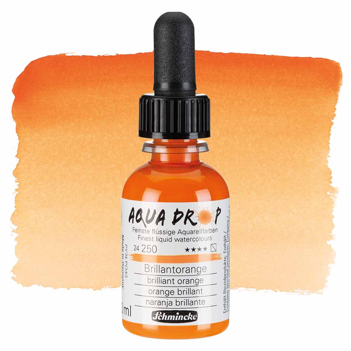 Schmincke Aqua Drop Liquid Watercolor 30ml Brilliant Orange | Jerry's ...