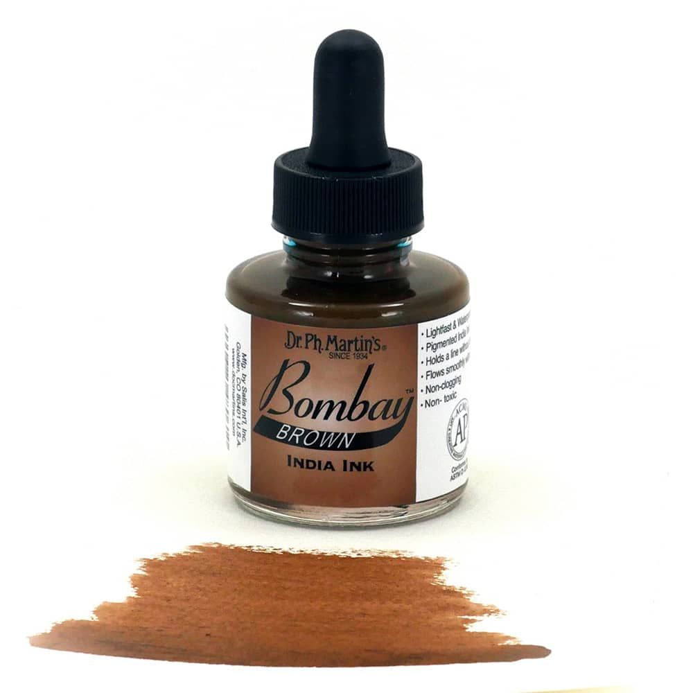 Dr. Ph. Martin's Bombay India Ink-Brown, 1oz Bottle | Jerry's Artarama