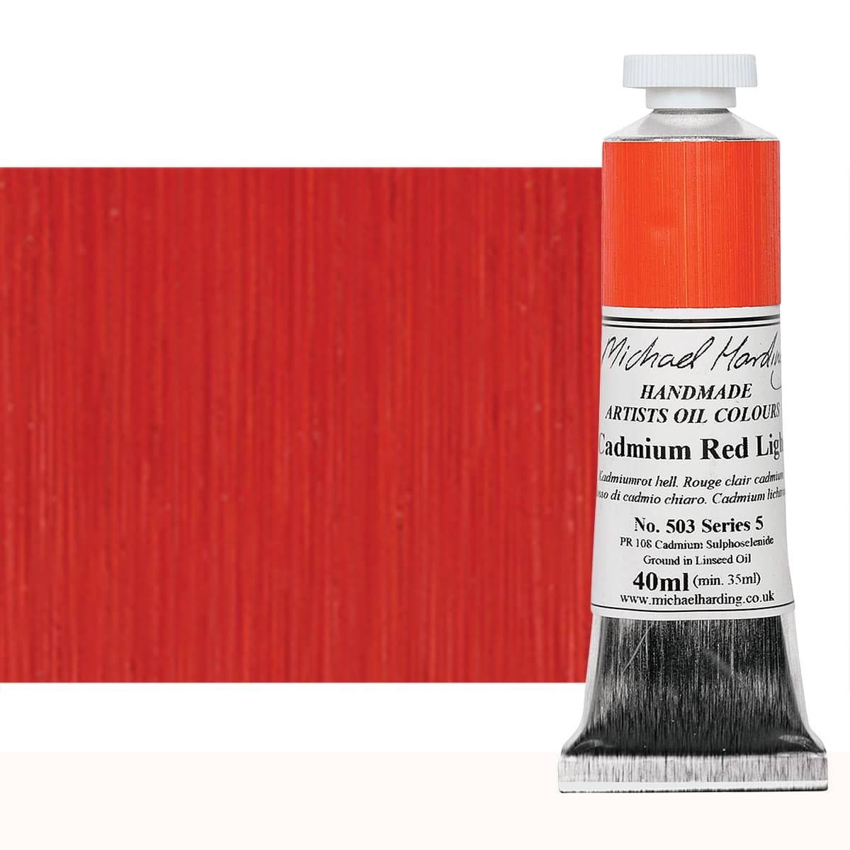 Michael Harding Oil Color - Cadmium Red Light, 40ml Tube | Jerry's Artarama