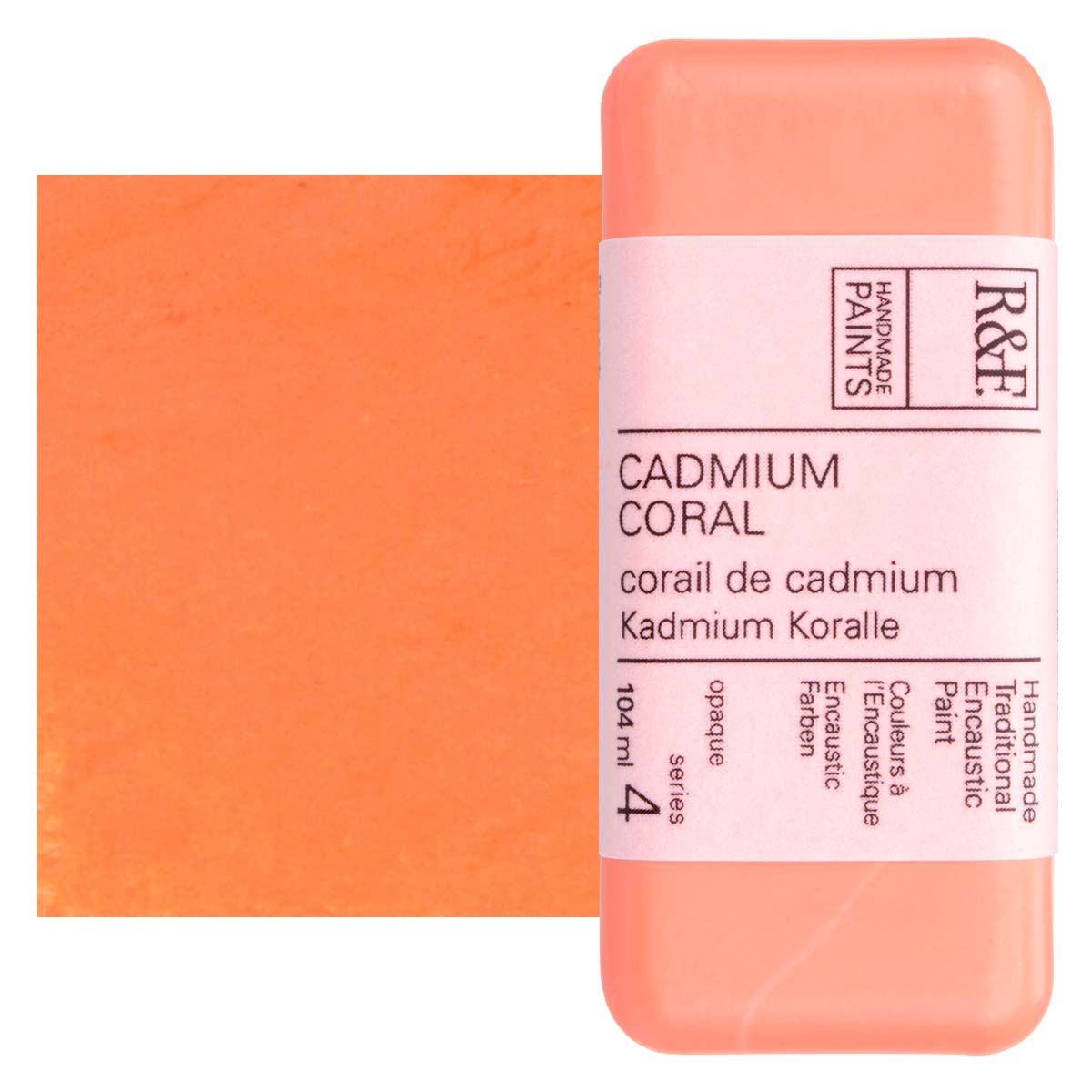 R&F Encaustic Handmade Paint 104 ml Block - Cadmium Coral | Jerry's ...