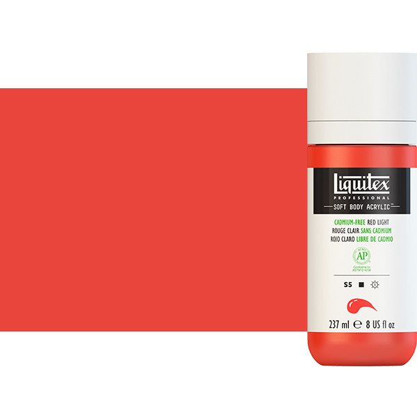 Liquitex Professional Soft Body Acrylic 8oz Cadmium-Free Red Light ...